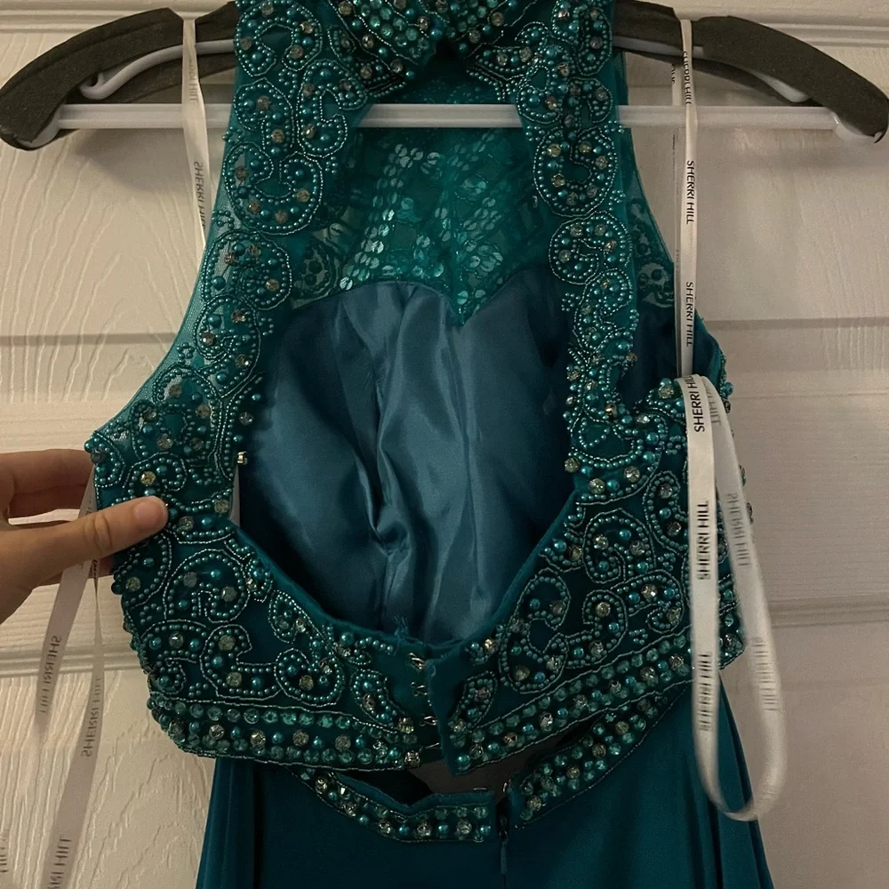 Sherri Hill | Dresses | Sherri Hill Teal Beaded Prom Dress | Poshmark